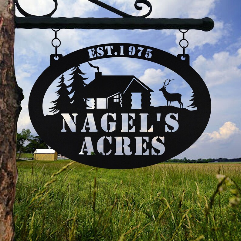 Outdoor Monogram Sign Acres Sign Farm Sign Metal Sign | Etsy