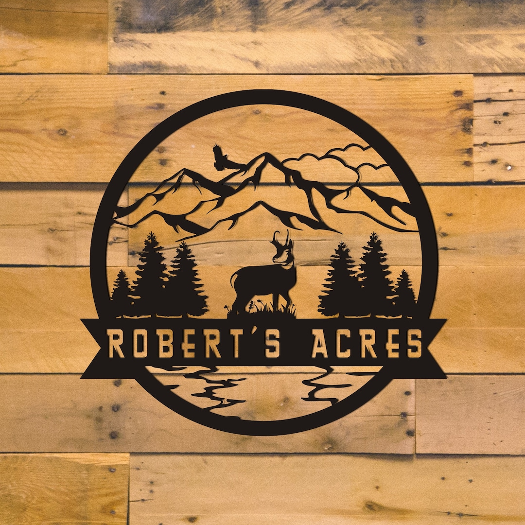 Outdoor Monogram Sign, Acres Sign, Farm Sign, Metal Sign, Metal Sign ...