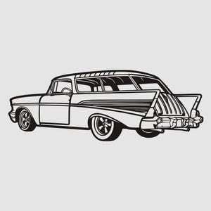 1957 Chevy Nomad Wagon Sign, Chevelle Art, Car Sign, Chevy Classic Cars ...