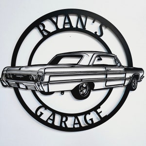 1964 Chevrolet Impala Sign, Chevelle Art, Car Sign, Chevy Classic Cars ...