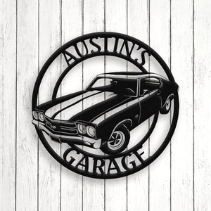 1970 Chevy Chevelle SS 454 Sign: Vintage Car Art, Black Steel - Etsy