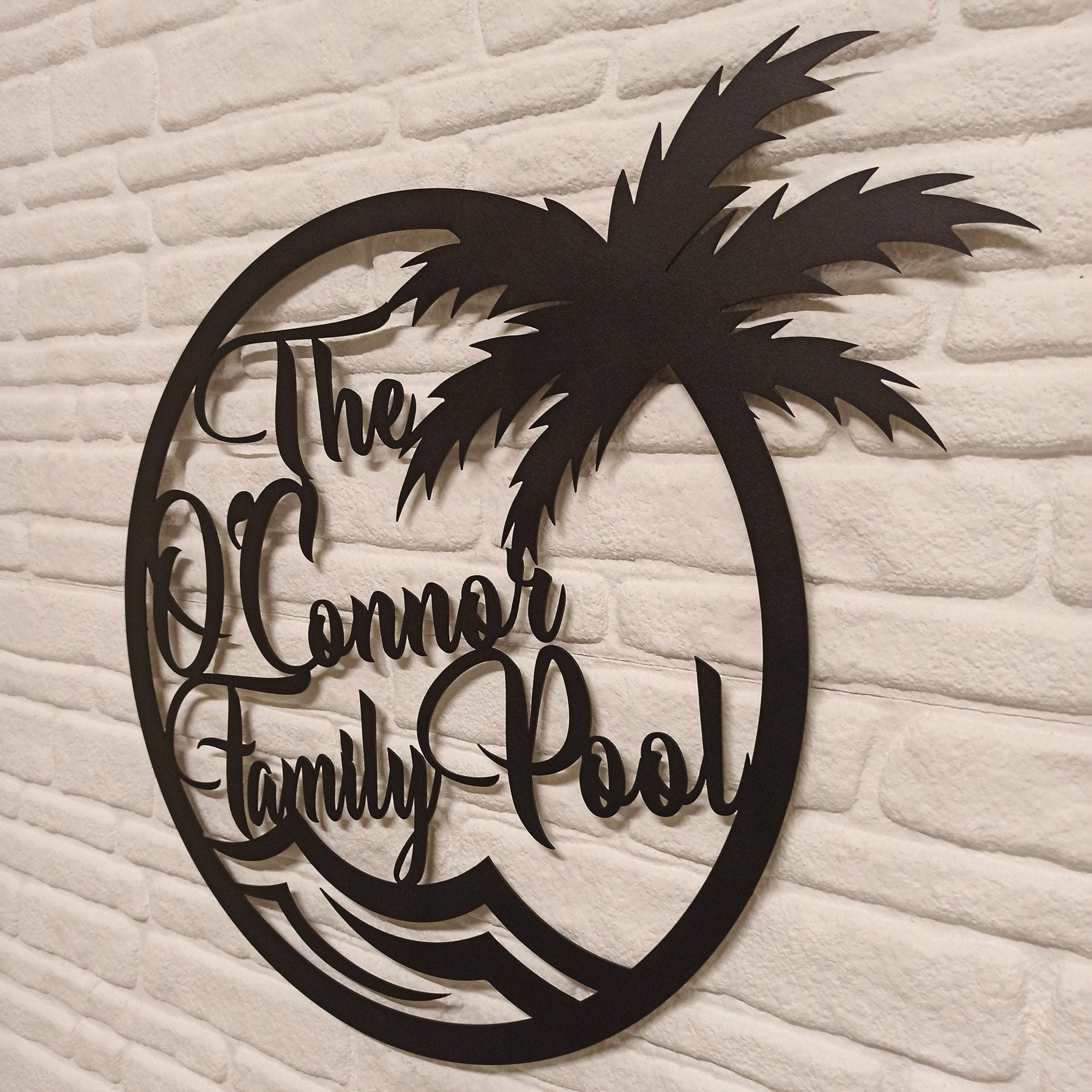 Personalized Family Pool Sign Pool Palm Tree Sign Tree House - Etsy