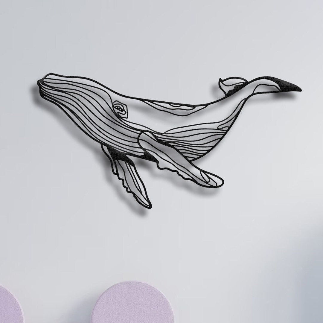 Whale Metal Wall Art, Whale Home Decor, Living Room Decor, Whale Wall ...