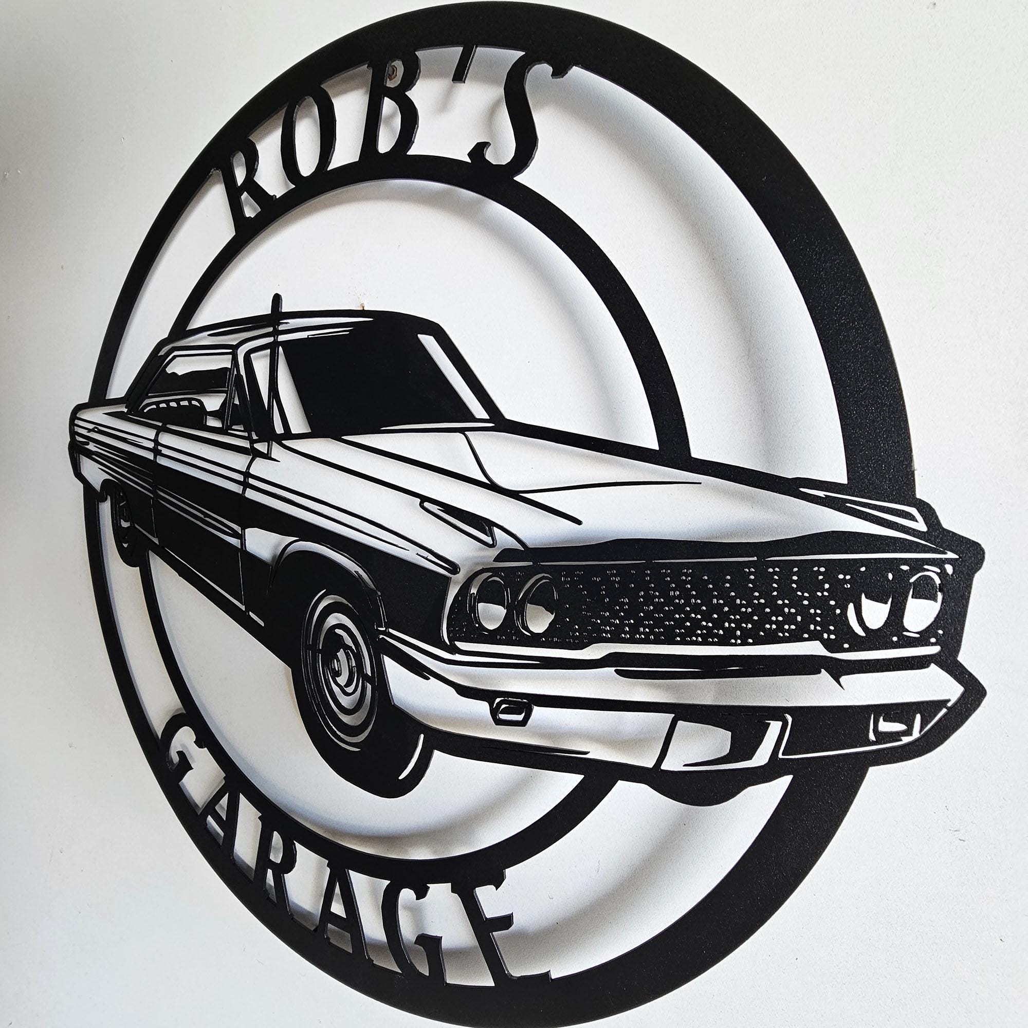 1963 Ford Galaxie 500 Metal Garage Sign: Custom Classic Car Wall Decor ...