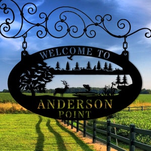 Metal Sign LAKE Jumping Fish Sign Deer Lake Sign Family - Etsy Canada