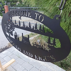 Metal Sign Lake Dock Sign , Deer Lake Sign, Family Lake Lot Sign, Lake ...