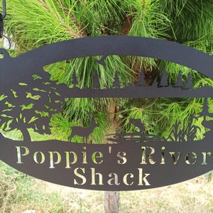 Metal Sign LAKE Jumping Fish Sign , Deer Lake Sign, Family Lake Lot ...