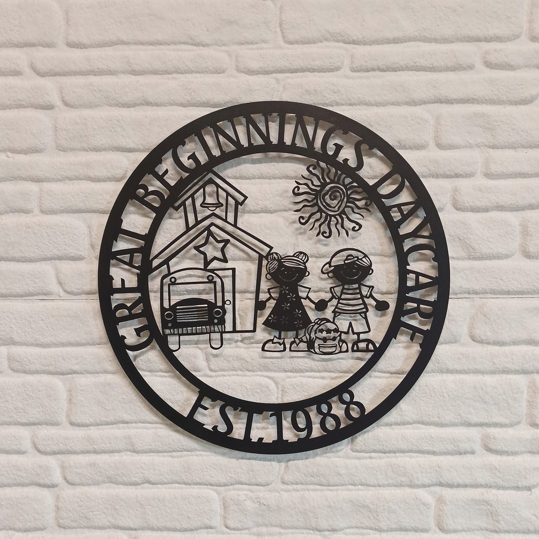 Personalized Kindergarten Sign, Creche Sign, Preschool Sign, Nursery ...