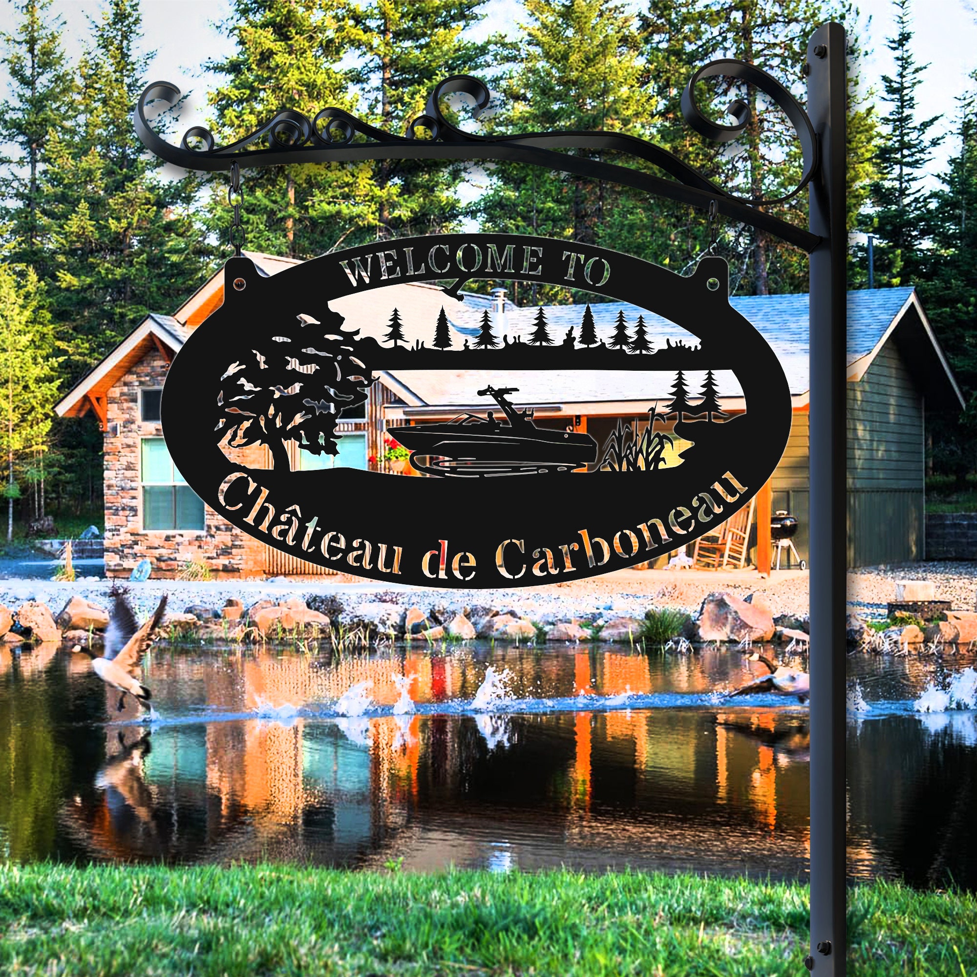 Custom Metal Lake House Sign: Personalized Family Lake Lot Decor - Etsy