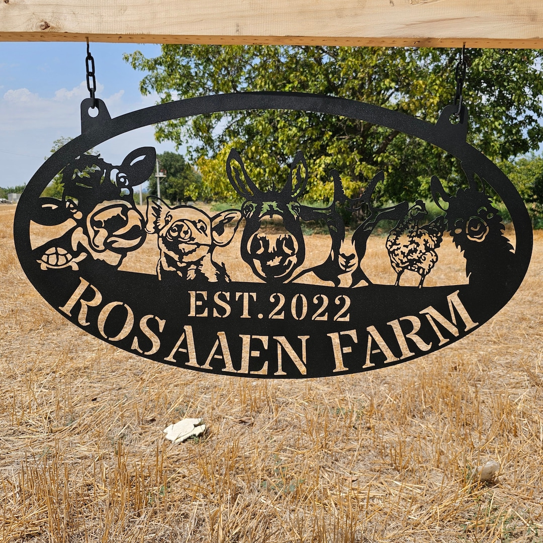 Personalized Farm Sign With Established Date, Metal Sign Personalized ...