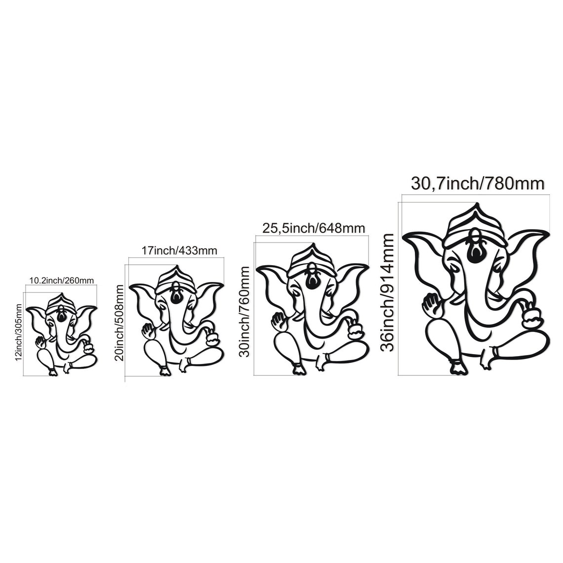 Ganesha Metal Wall Art Abstract Metal Wall Metal Wall - Etsy