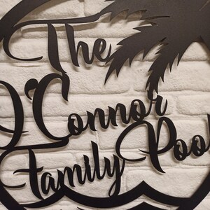 Personalized Family Pool Sign, Pool Palm Tree Sign, Tree House Sign ...