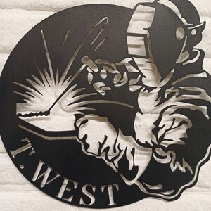 Welding Metal Sign: Textured Black Steel, Welder Gift - Etsy