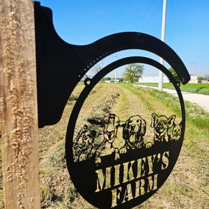 Round Hanging Sign Bracket: 12-38" Steel Sign Holder - Etsy