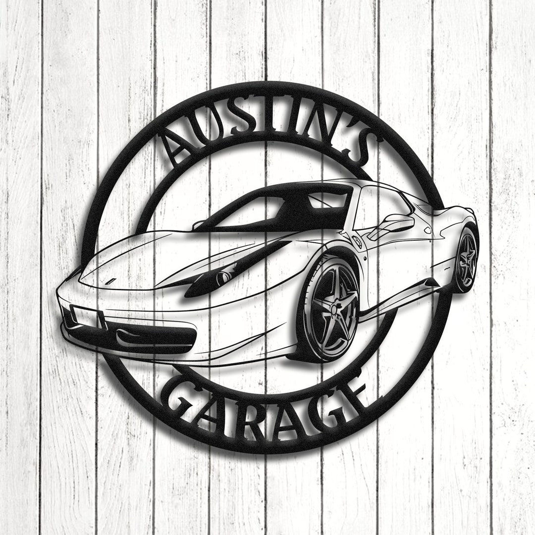 Ferrari Metal Sign, Car Metal Sign, Garage Sign, Garage Decor, Classic ...