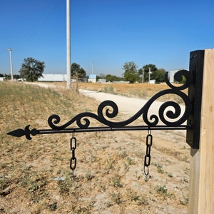 Ornate Steel Hanging Sign Bracket: 12-38 Inch, Powder Coat Black - Etsy