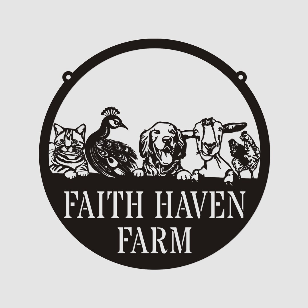 Personalized Farm Sign, Metal Sign Animal, Metal Sign Custom, Family ...