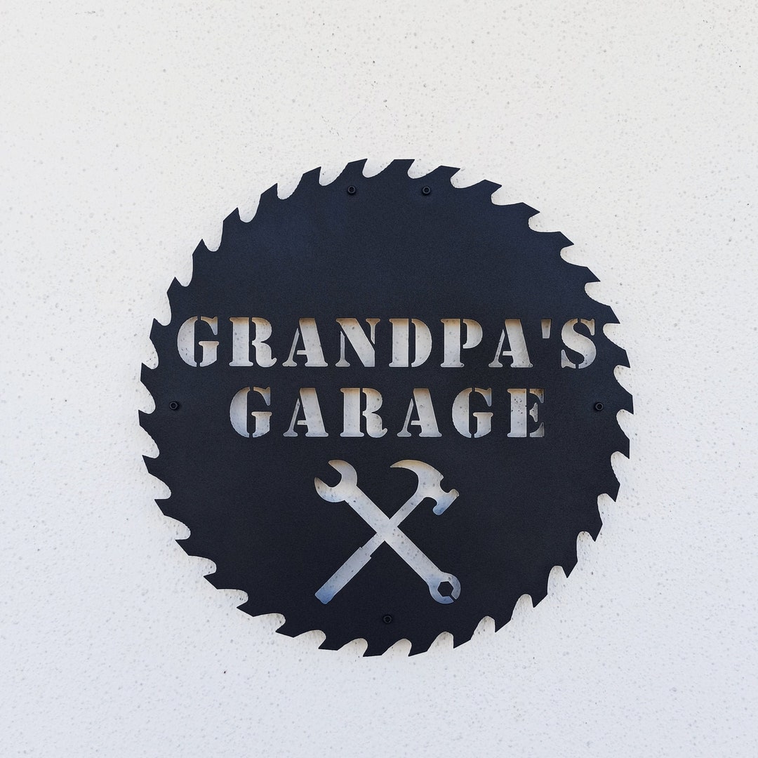 Personalized Sawblade Sign Saw Blade - Papa's Garage - Grandpas Garage ...