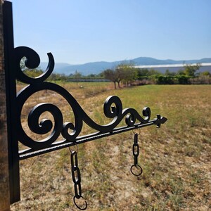 Ornate Steel Hanging Sign Bracket: 12-38 Inch, Powder Coat Black - Etsy