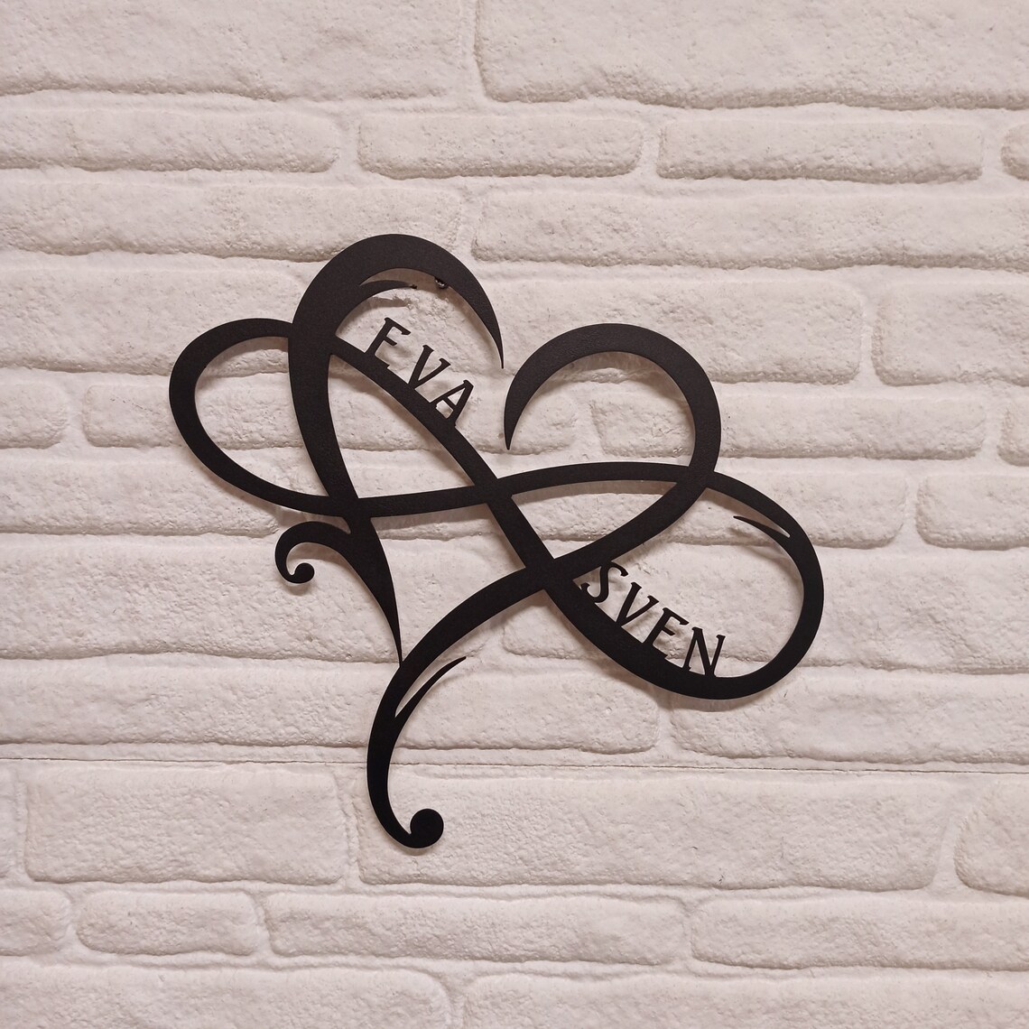 Personalized Metal Infinity Heart Sign, Infinity Symbol and Heart Wall ...