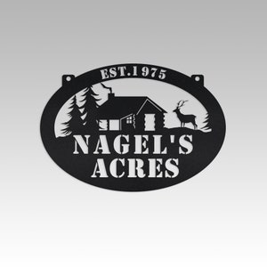 Outdoor Monogram Sign Acres Sign Farm Sign Metal Sign | Etsy