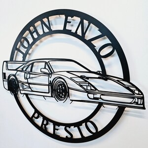 Ferrari F40, Ferrari Sign, Personalized Garage Name, Car Metal Sign ...