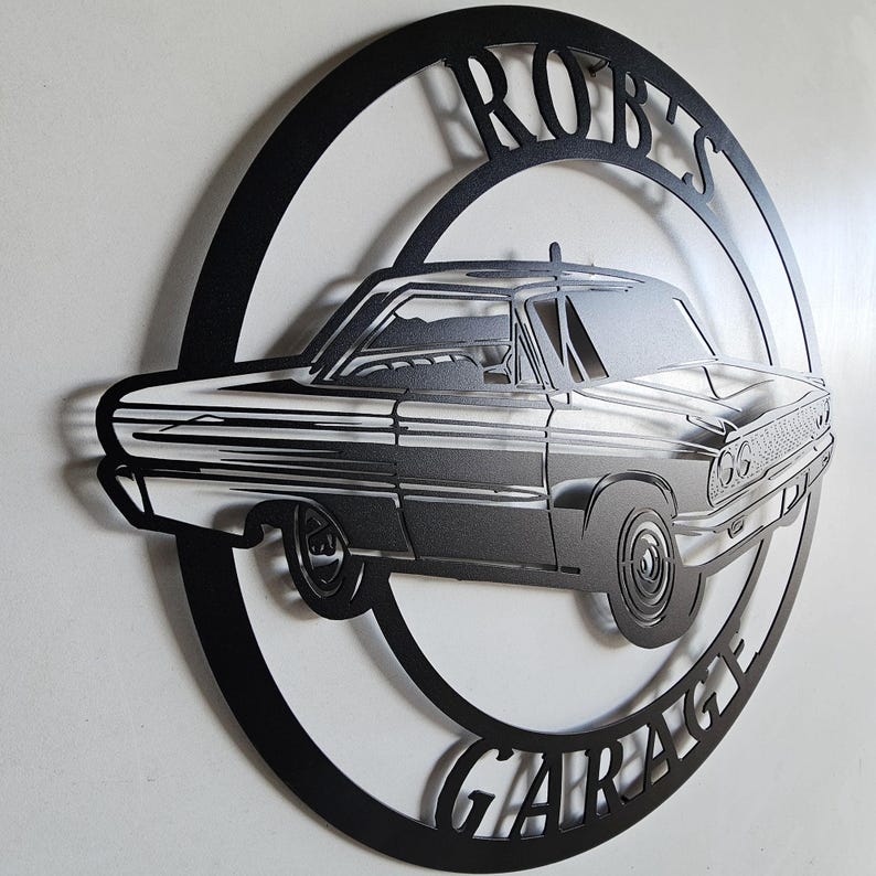 1963 Ford Galaxie 500 Metal Garage Sign: Custom Classic Car Wall Decor ...