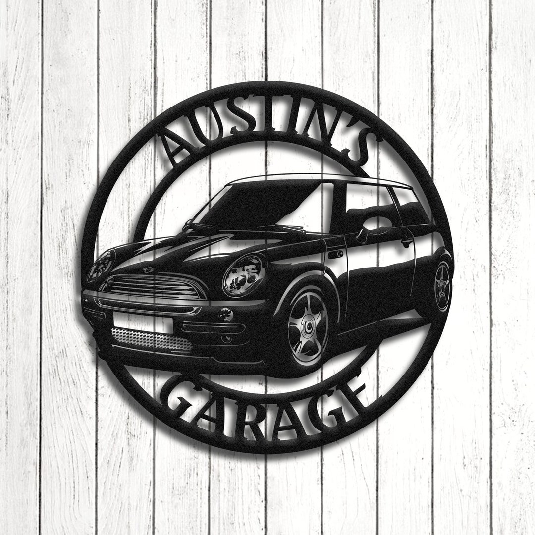 Mini Cooper Metal Sign, Garage Sign, Car Sign, Mini Cooper Decor ...