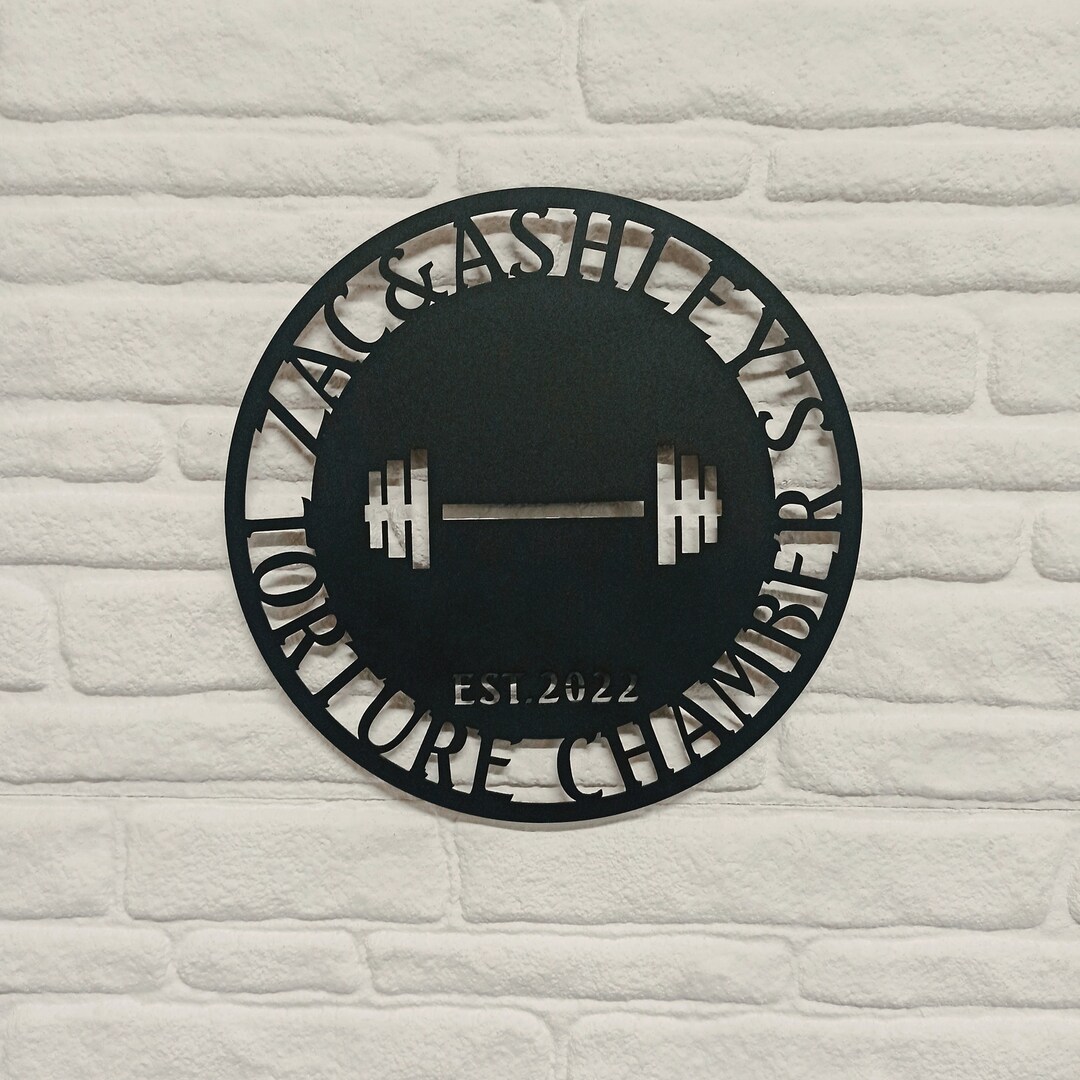 Gym Sign, Custom Metal Gym Sign, Personalized Home Gym Sign, Fitness ...