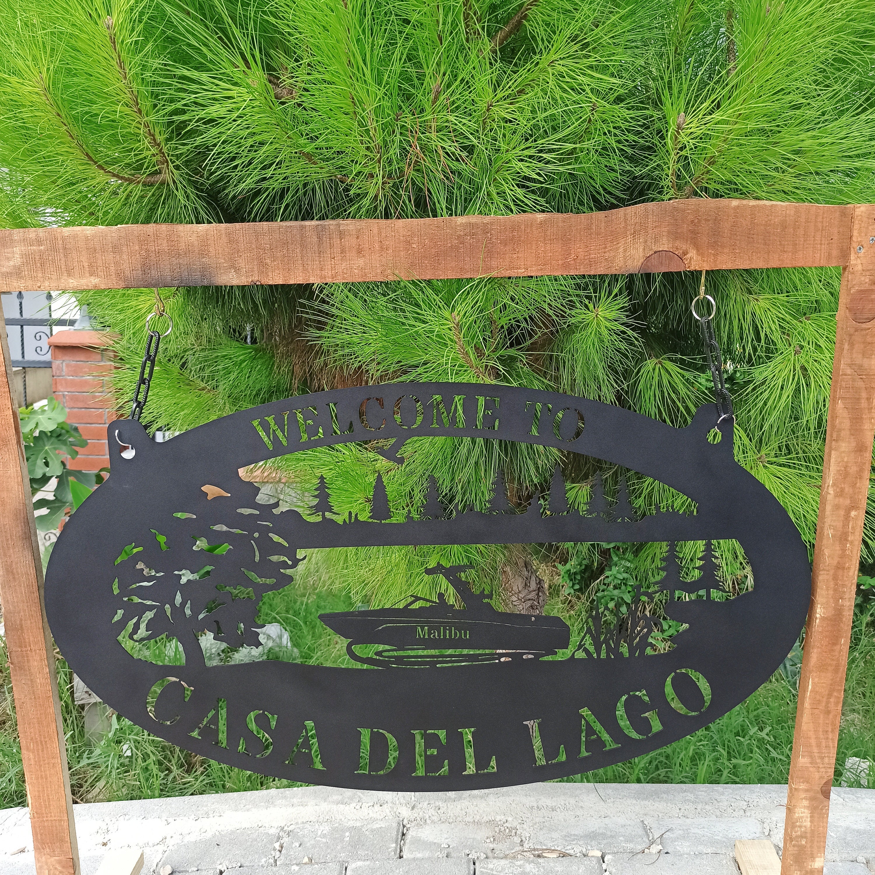 Custom Metal Lake House Sign: Personalized Family Lake Lot Decor - Etsy