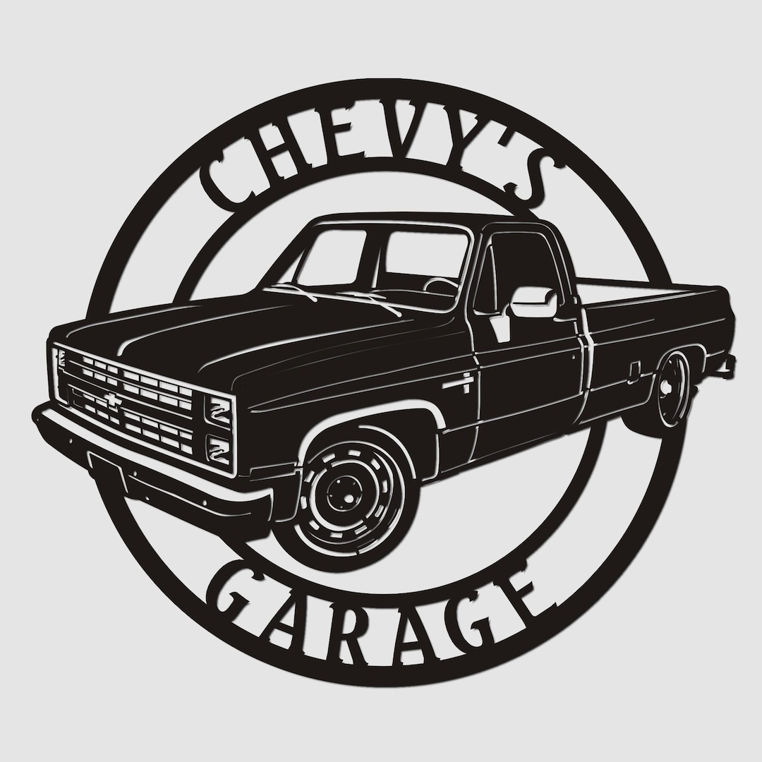 1986 Chevrolet C10 Silverado Long Bed Metal Sign, Chevrolet Sign ...