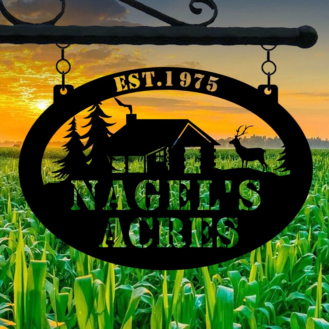 Outdoor Monogram Sign, Acres Sign, Farm Sign, Metal Sign, Metal Sign ...
