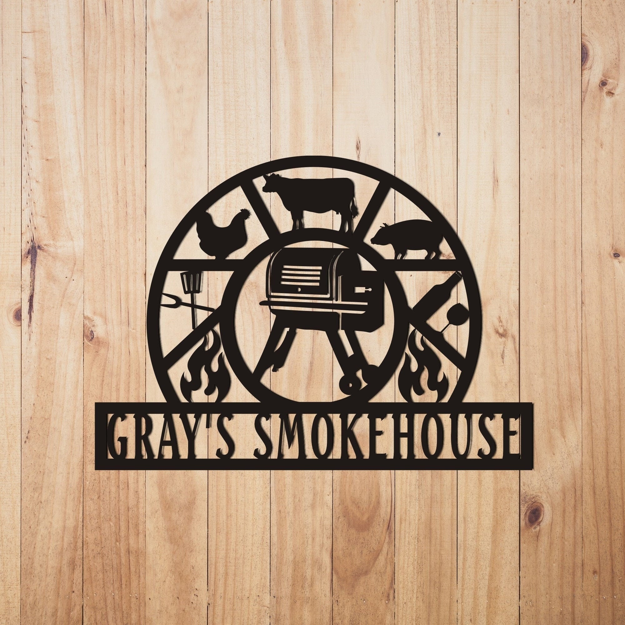 Personalized BBQ Sign, Outdoor Kitchen Sign, Custom Sign, Pit Master ...