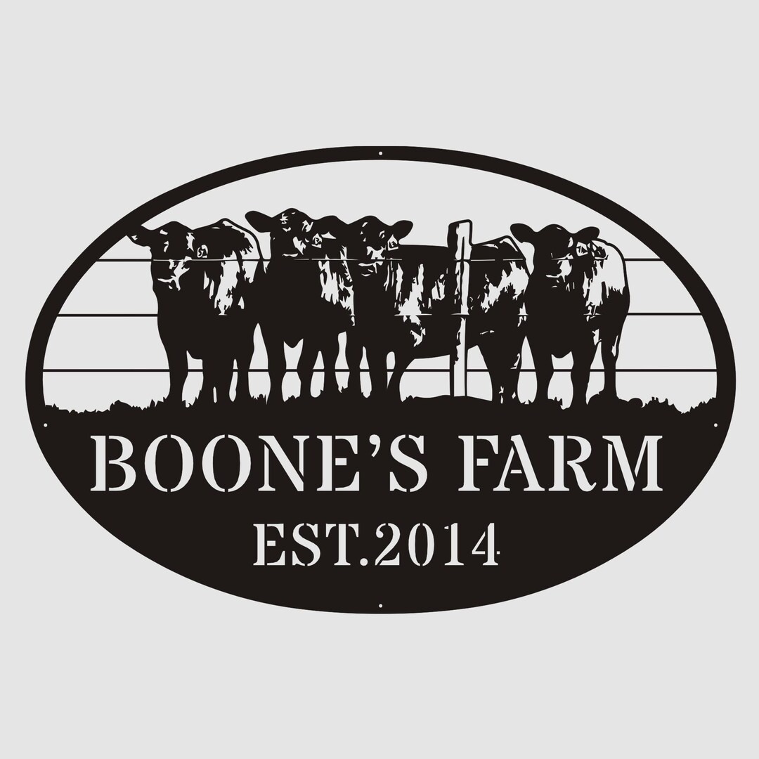 Personalized Cattle Farm Sign 2pc - Etsy