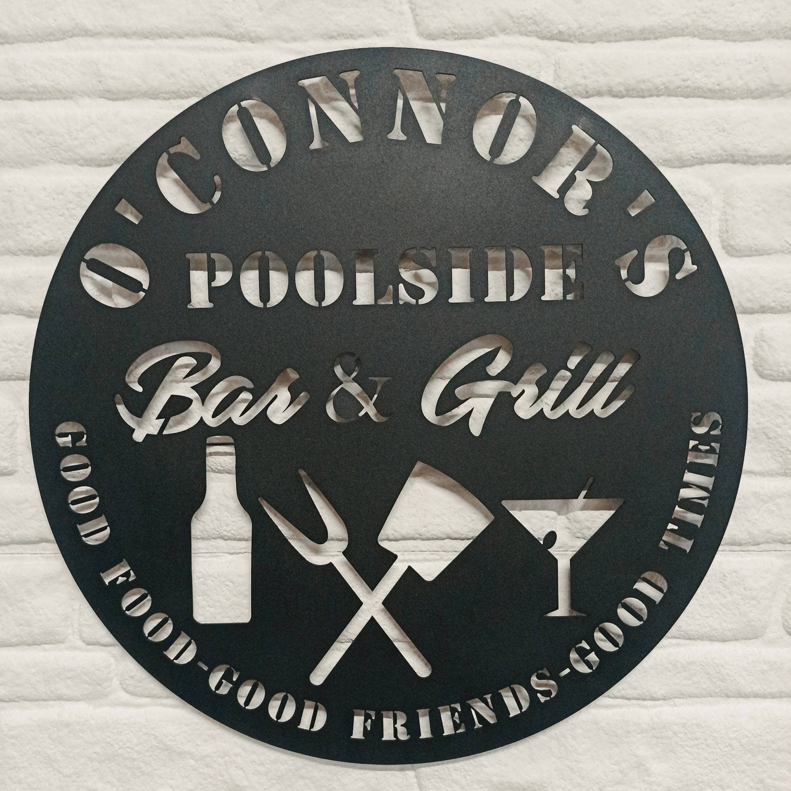 Backyard Bar and Grill Custom Metal Sign Personalized Bar - Etsy