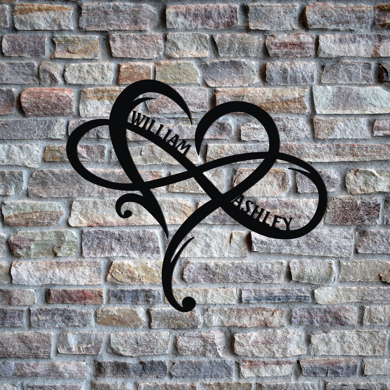 Personalized Metal Infinity Heart Sign Infinity Symbol and - Etsy