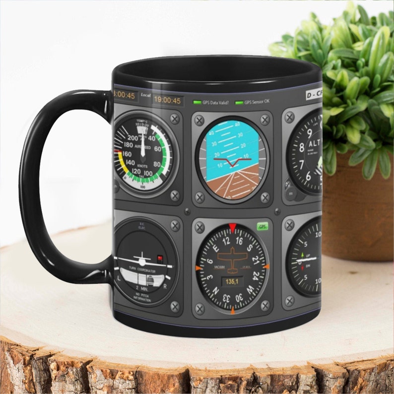 Pilot Indicator Mugs Airplane Lover Gift Pilot Mug Pilot | Etsy