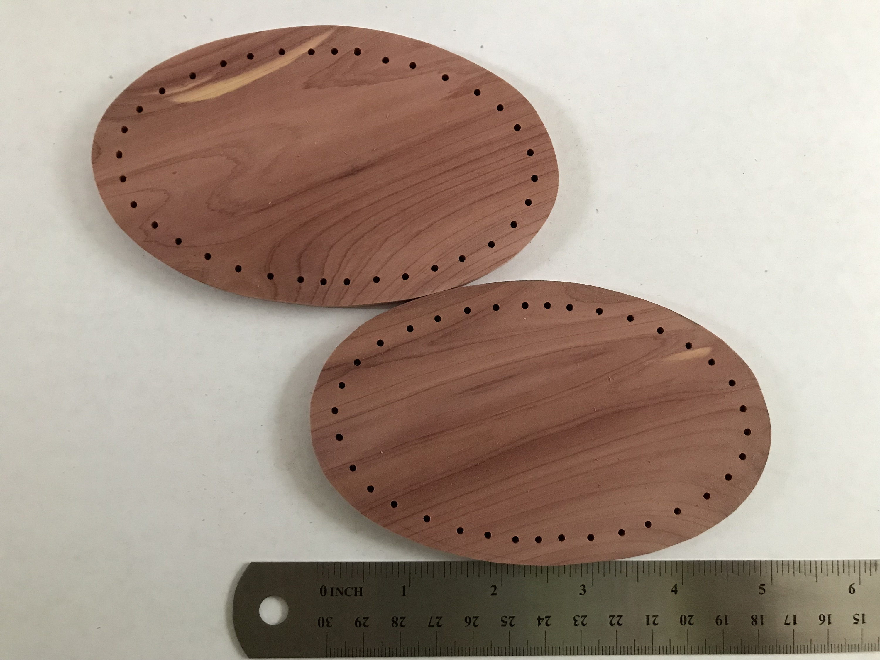 Oval Cedar Base 3x5x1/4 Thk. Solid Cedar Pinestraw Basketry, Basket ...