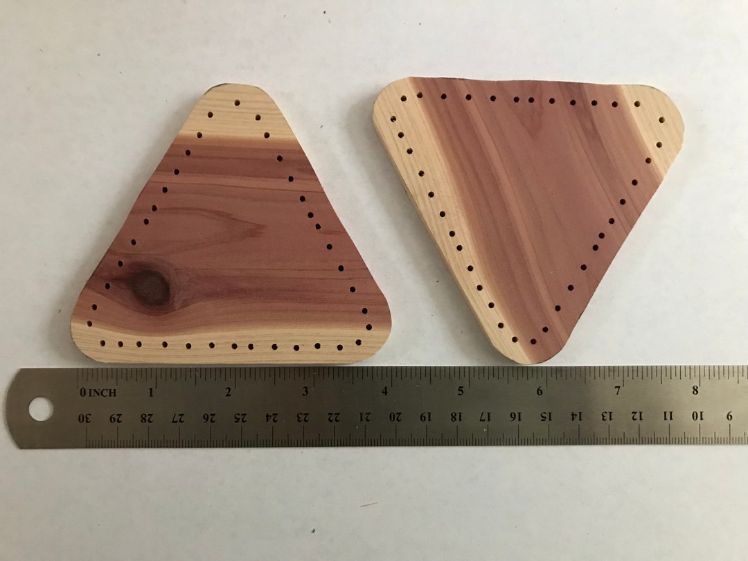 Triangle Cedar Base 1/4" Thk. X 4" per Side for Pinestraw Basketry ...