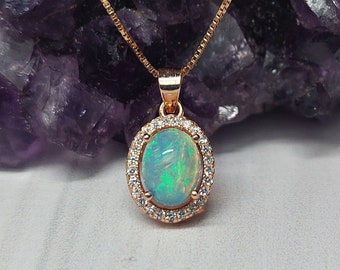 Genuine Opal Necklace - Etsy