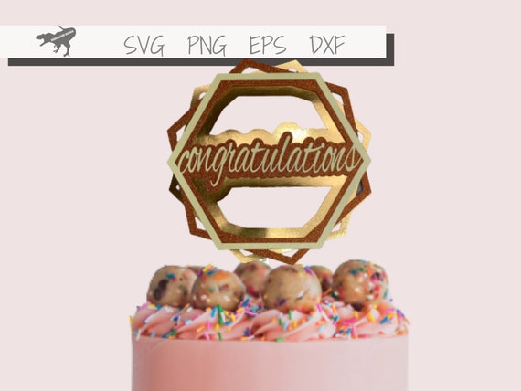 Congratulations Cake Topper 3D Mandala SVG File Cricut and - Etsy