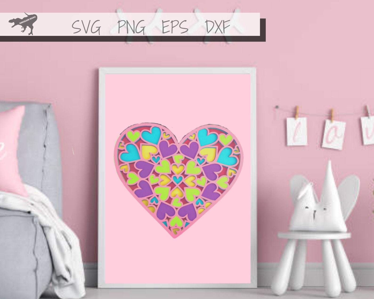 3D Mandala Hearts in Heart Layered SVG File Cricut. Paper | Etsy