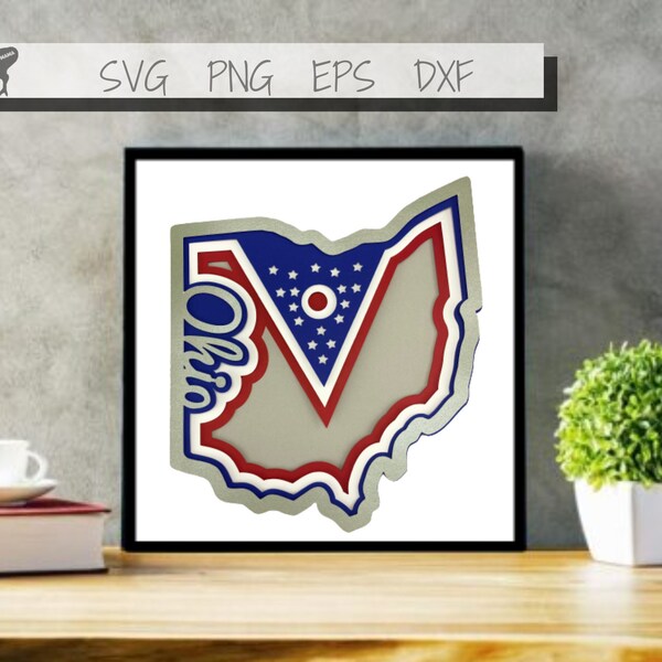 Ohio State Buckeyes Layered Shadow Box Svg - Etsy