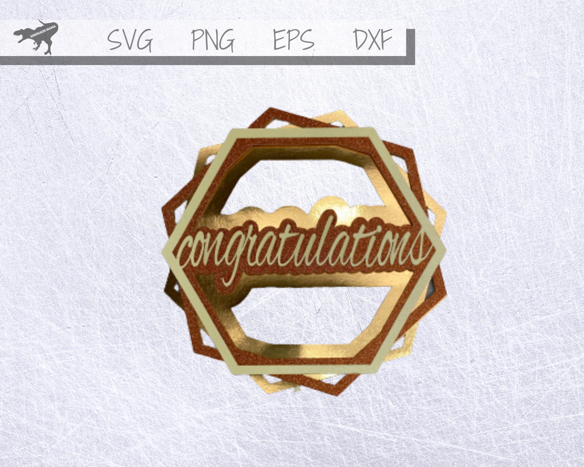 Congratulations Cake Topper 3D Mandala SVG File Cricut and | Etsy