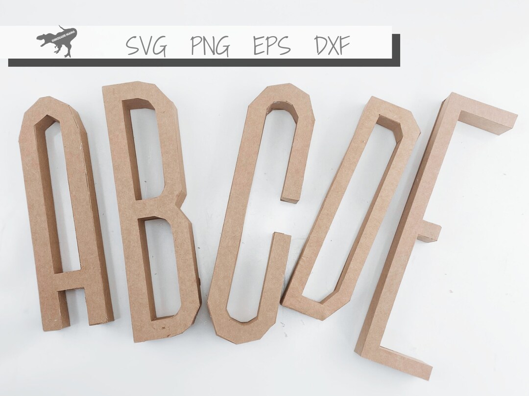 Skinny 3D Letters SVG File Bundle for Cricut and Silhouette. Letters A ...