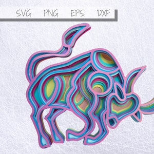 Taurus Shadow Box SVG File for Cricut & Silhouette 3D | Etsy