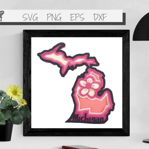 Michigan and Great Lakes SVG Shadow Box for Cricut or - Etsy