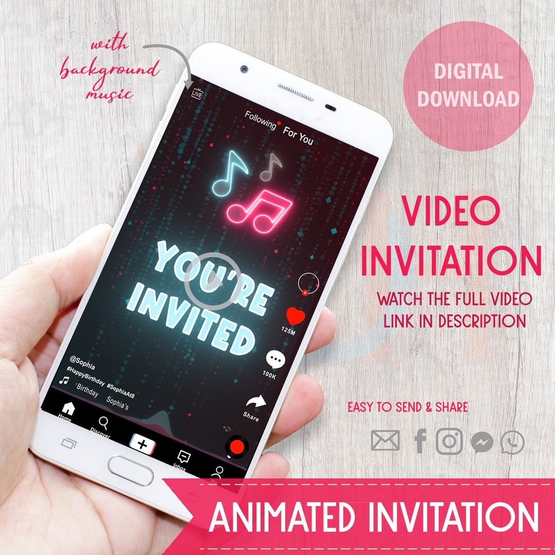 Tiktok Video Invitation Tiktok Animated Invitation Tiktok Birthday ...