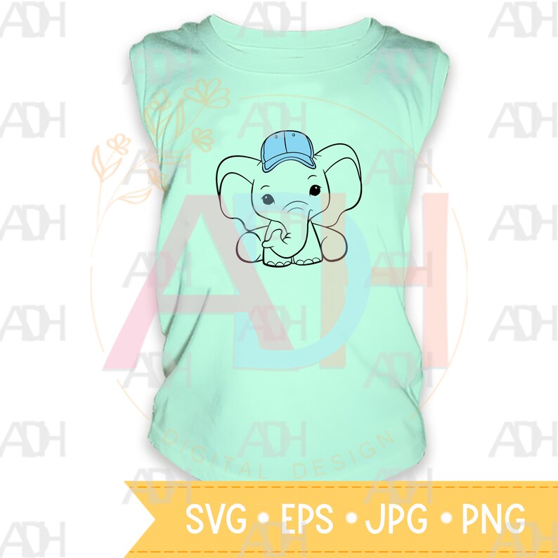 Cute Baby Boy Elephant SVG Cute Elephant SVG Cute Baby Elephant Cut ...