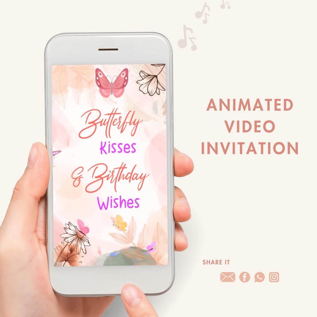 Butterfly Video Invitation | Butterflies Animated Invitation | Digital ...